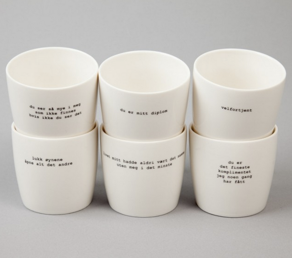 Kopper med tekst av Trygve Skaug – Mitt lille hjem